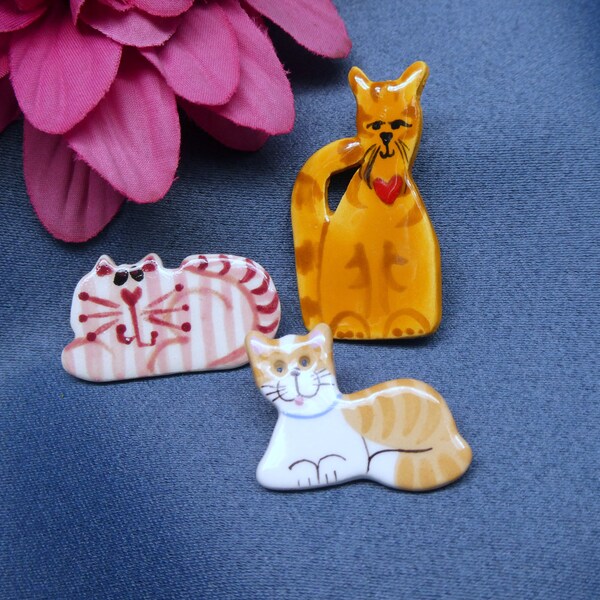 Ceramic Cat Brooch - Etsy