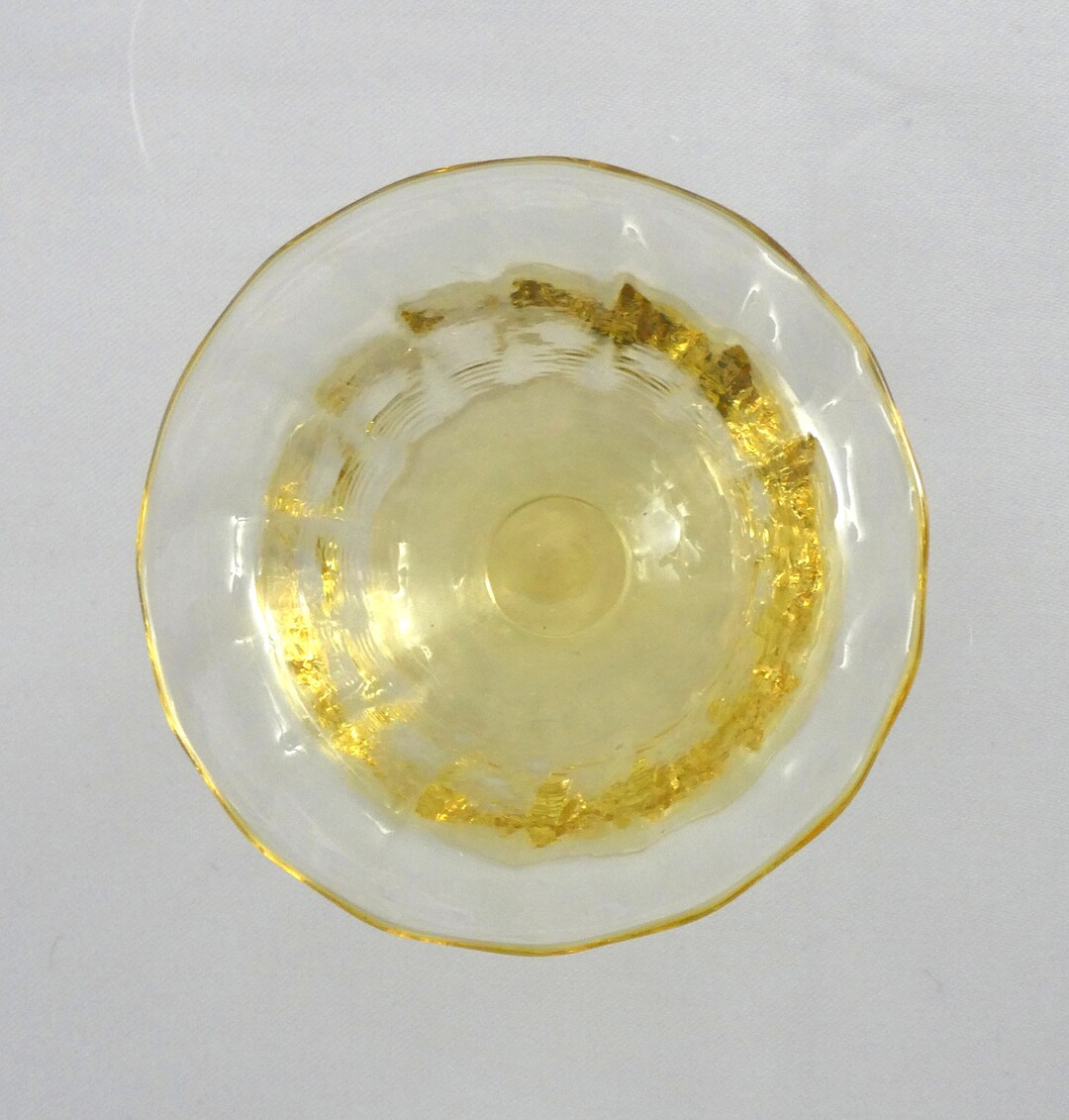 Set of Four Vintage Topaz Yellow Optic 1.5 Mini Cups by Fostoria, 1929 ...