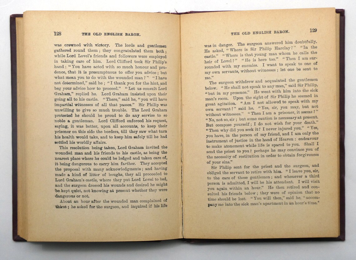 The Old English Baron – A Gothic Story by Mrs. Clara Reeve, Rare ...