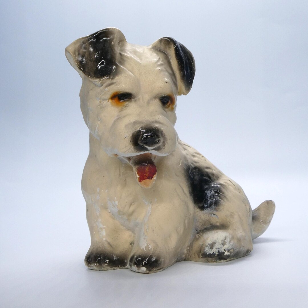 Vintage Chalkware Terrier Dog Carnival Prize, 1930s – 1940s - Etsy