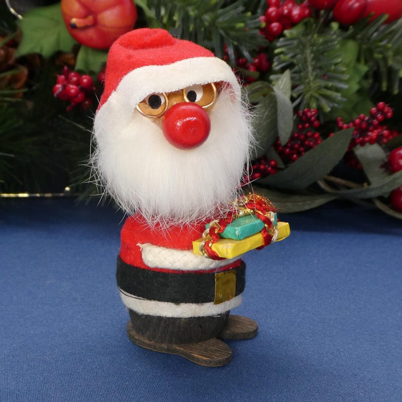 Vintage Bobble Head Wooden Santa - Etsy