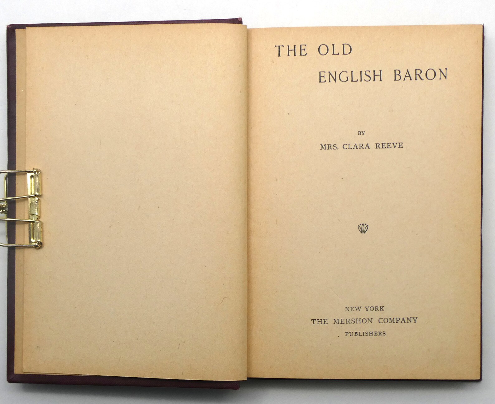 The Old English Baron – A Gothic Story by Mrs. Clara Reeve, Rare ...