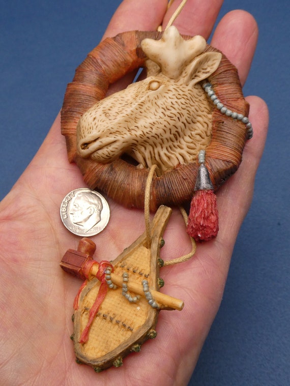 CREE Moose Ornament Native Storytellers United Design 1996 | Etsy