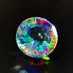 Gemstone Mystic Topaz Round Shape Diamond Cut Faceted Perfect Pendant ...