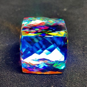 Rainbow Mystic Topaz Large Cube 40-60ct Faceted Loose Stone for Jewelry ...