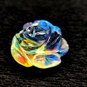 MYSTIC TOPAZ GEMSTONE Carving Flower Shape 33ct High Quality Rainbow ...