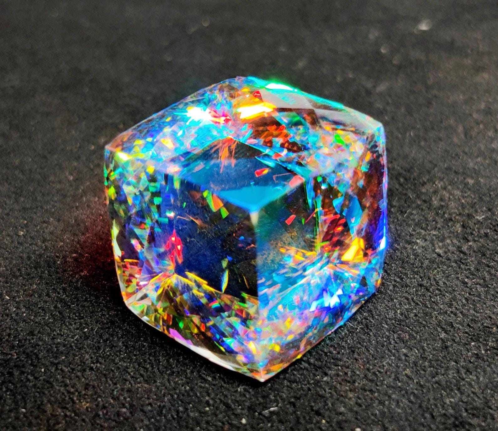 40CT Rainbow Mystic Topaz Cube, Energy Stone for Pendant Making - Etsy