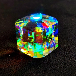 Rainbow Mystic Topaz Gemstone 112ct Rainbow Mystic Topaz Stone Cube Cut ...