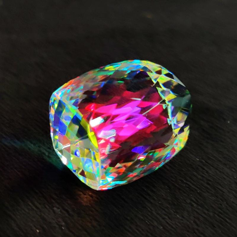 Faceted Rainbow Mystic Topaz Gemstone, Large Pendant Size - Etsy