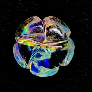MYSTIC TOPAZ GEMSTONE Carving Flower Shape 33ct High Quality Rainbow ...