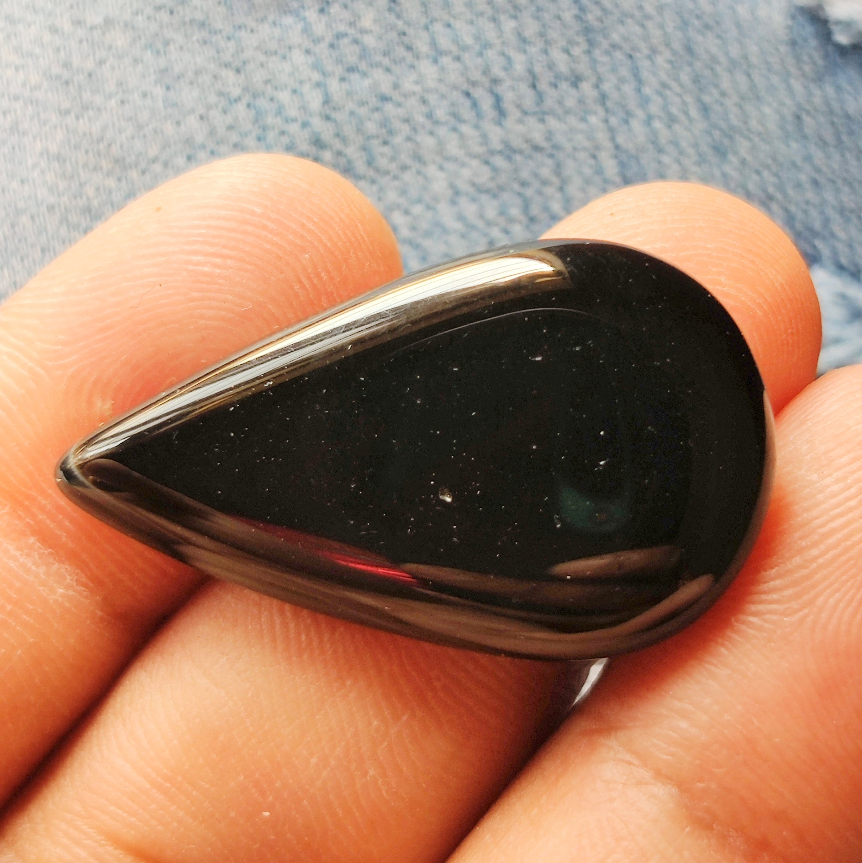 NATURAL BLACK ONYX Gemstone 28ct High Quality Onyx Cabochon | Etsy