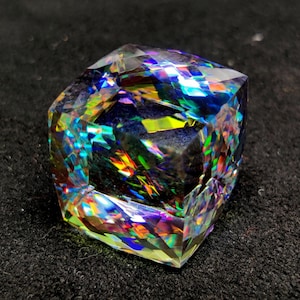 Cushion Cut Rainbow Mystic Topaz Gemstone, 112 Carat, 22x23mm - Etsy