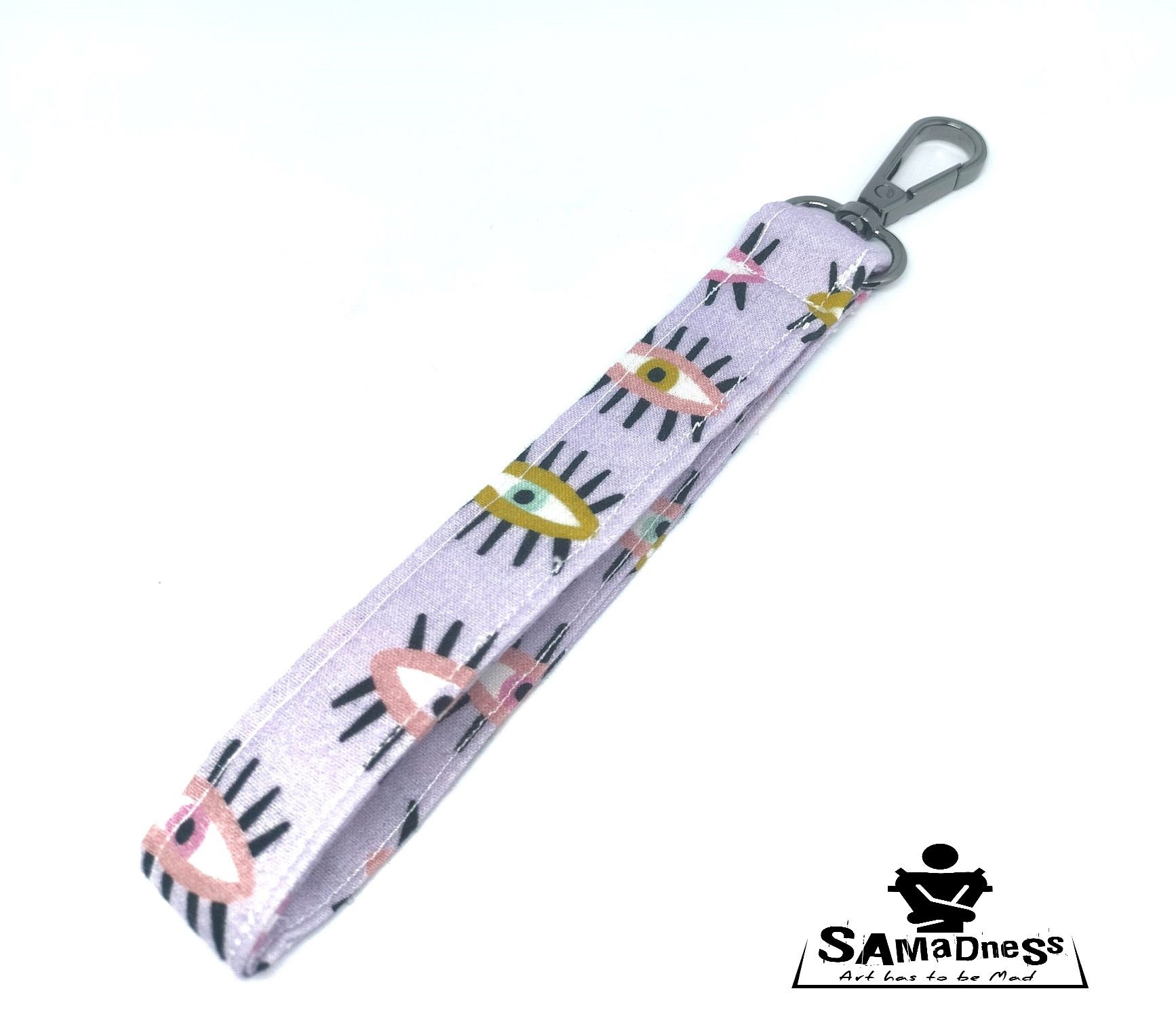 Colorfull Key Holder, Handmade Cotton Fabric Keychains Wristlets ...
