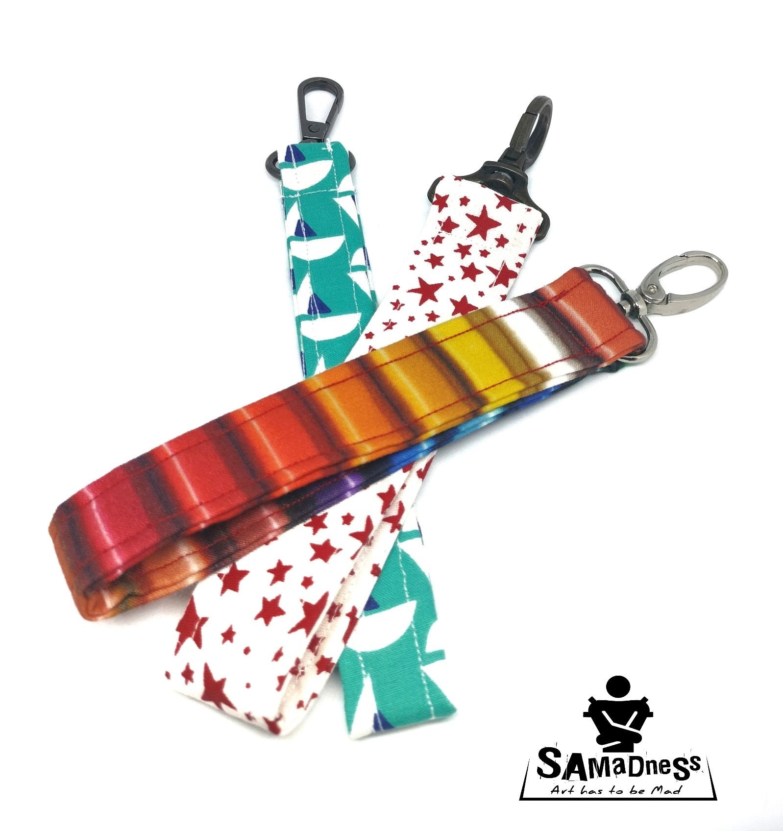 Colorfull Key Holder, Handmade Cotton Fabric Keychains, Sewing Product ...