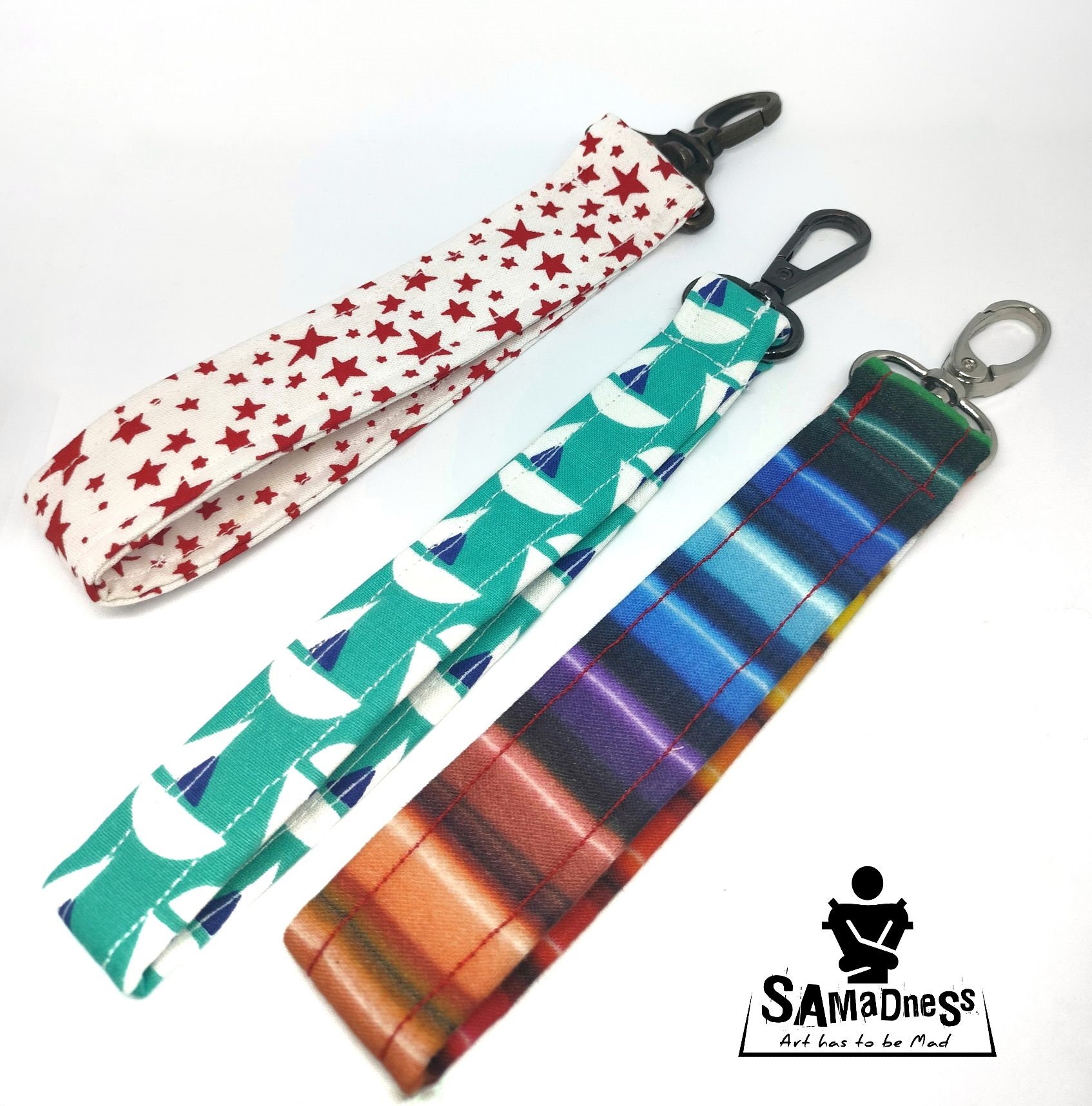 Colorfull Key Holder, Handmade Cotton Fabric Keychains, Sewing Product ...