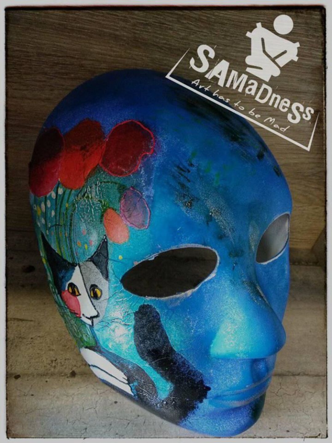 Handcrafted Venetian Mask With Decoupage Technique and Acrylic Paint ...