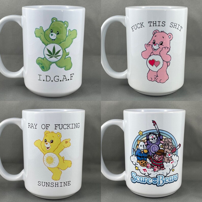 Swear Bears / Care Bear Inspired / Swearing Care Bear / - Etsy