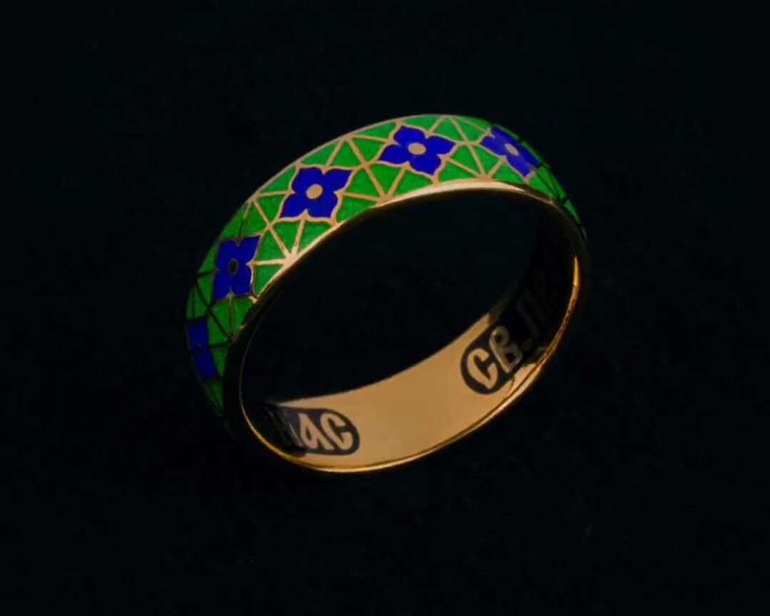 Prayer to St. Seraphim of Sarov Orthodox 925 Silver + 24K Gold Ring ...