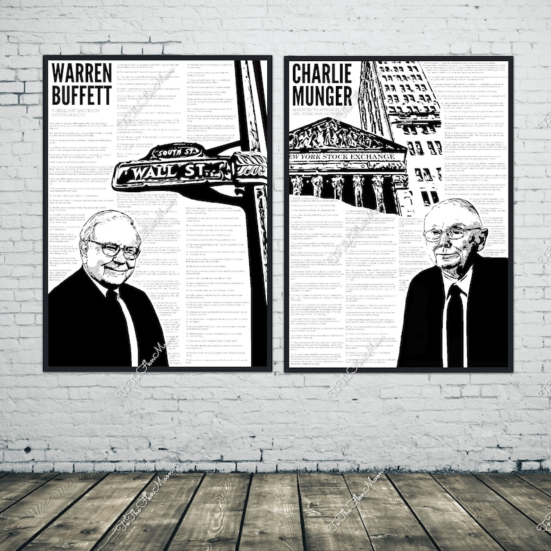 Unframed Warren Buffett & Charlie Munger Quotes Canvas Print, Investor ...