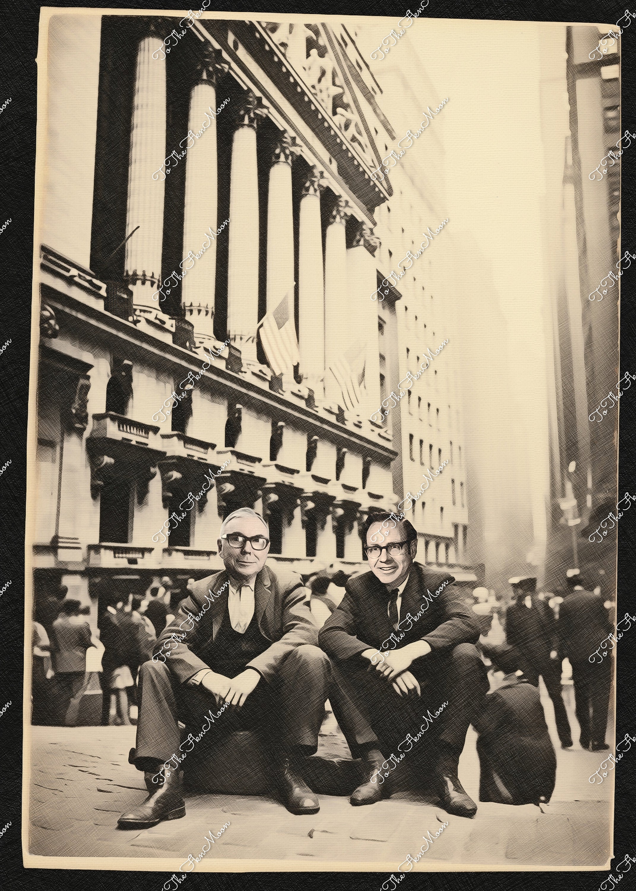 Vintage Polaroid Picture of Warren Buffett Charlie Munger NYSE Canvas ...