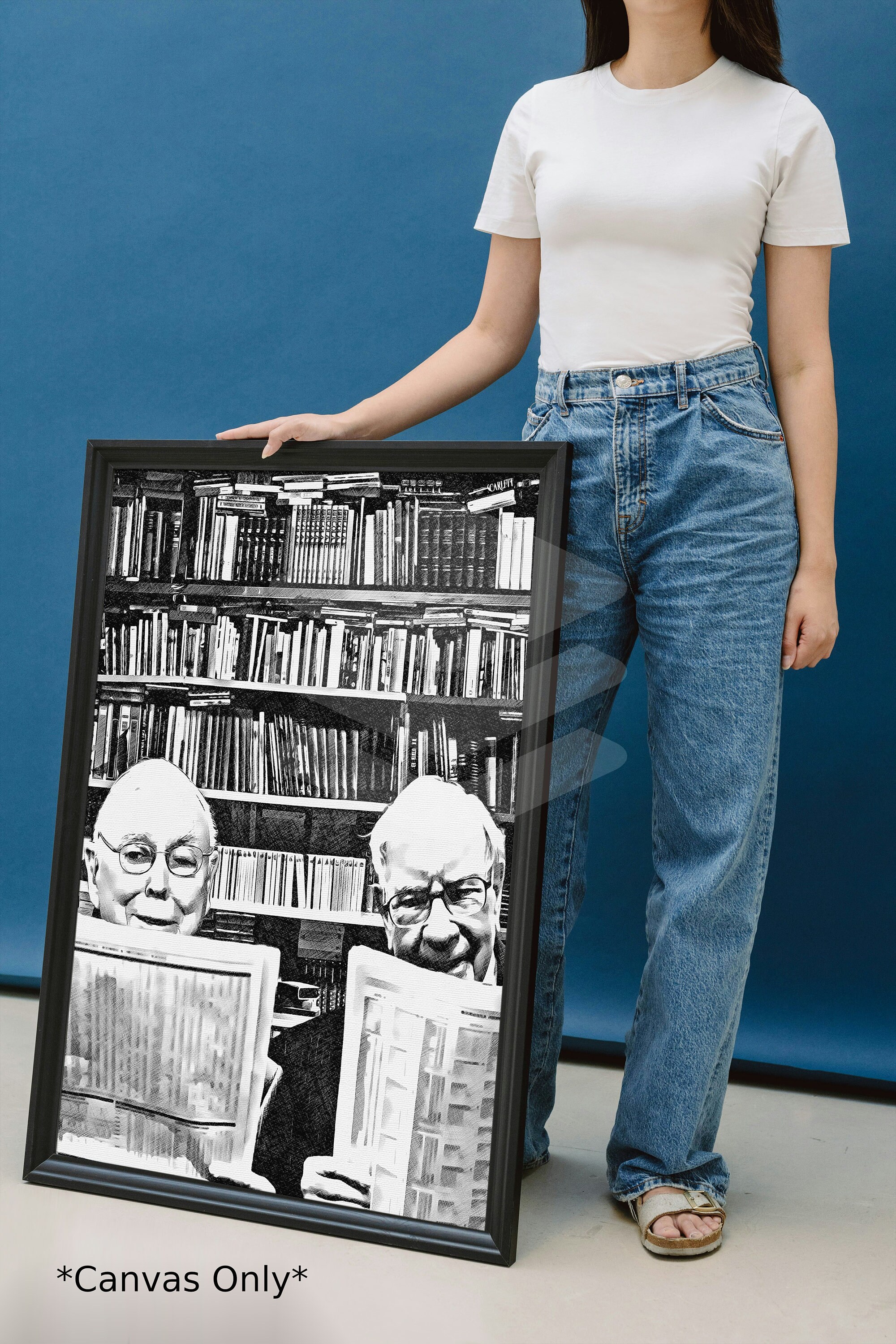 Warren Buffett and Charlie Munger Reading the Wall Street Canvas. Stock ...