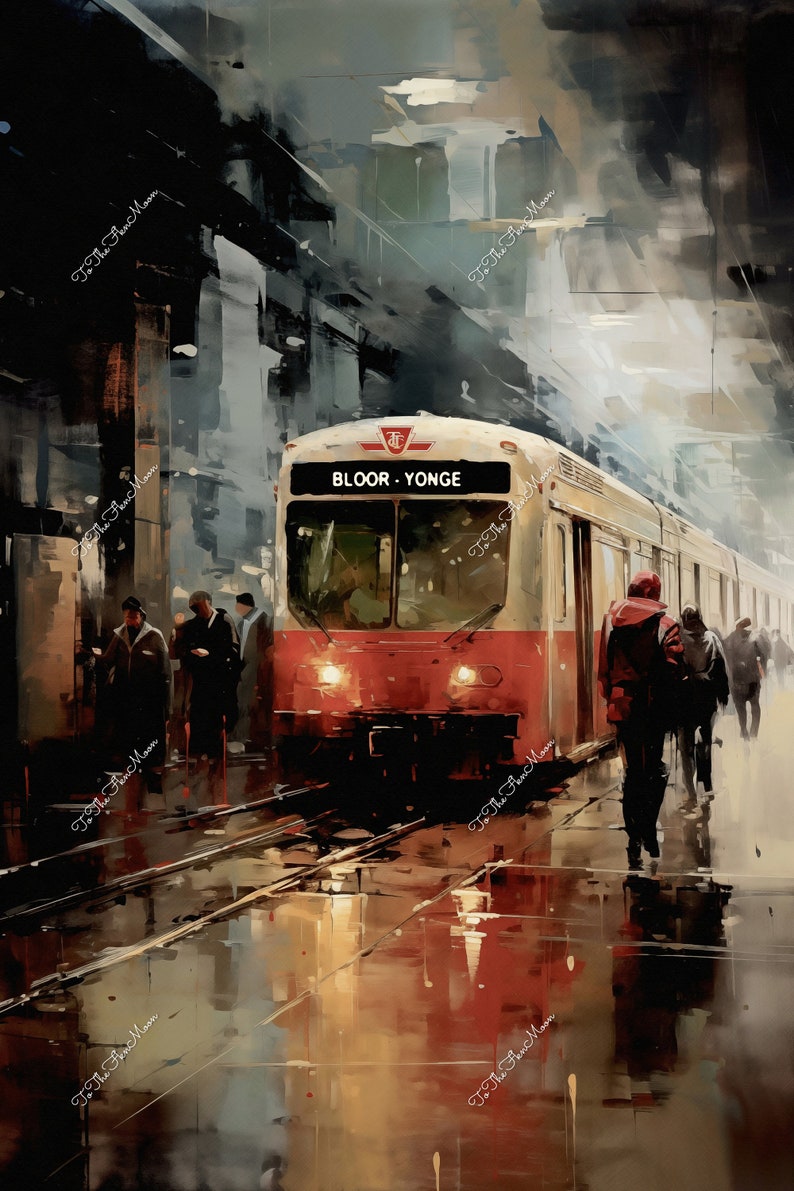 Unframed Toronto Subway Train Art Canvas Print, Yonge Bloor Station ...