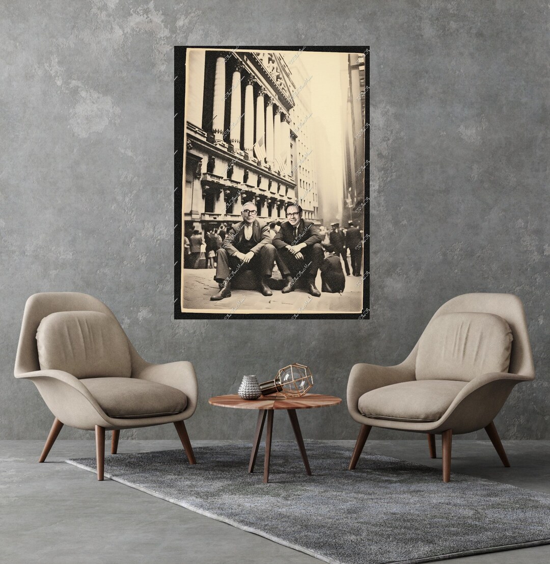 Vintage Polaroid Picture of Warren Buffett Charlie Munger NYSE Canvas ...