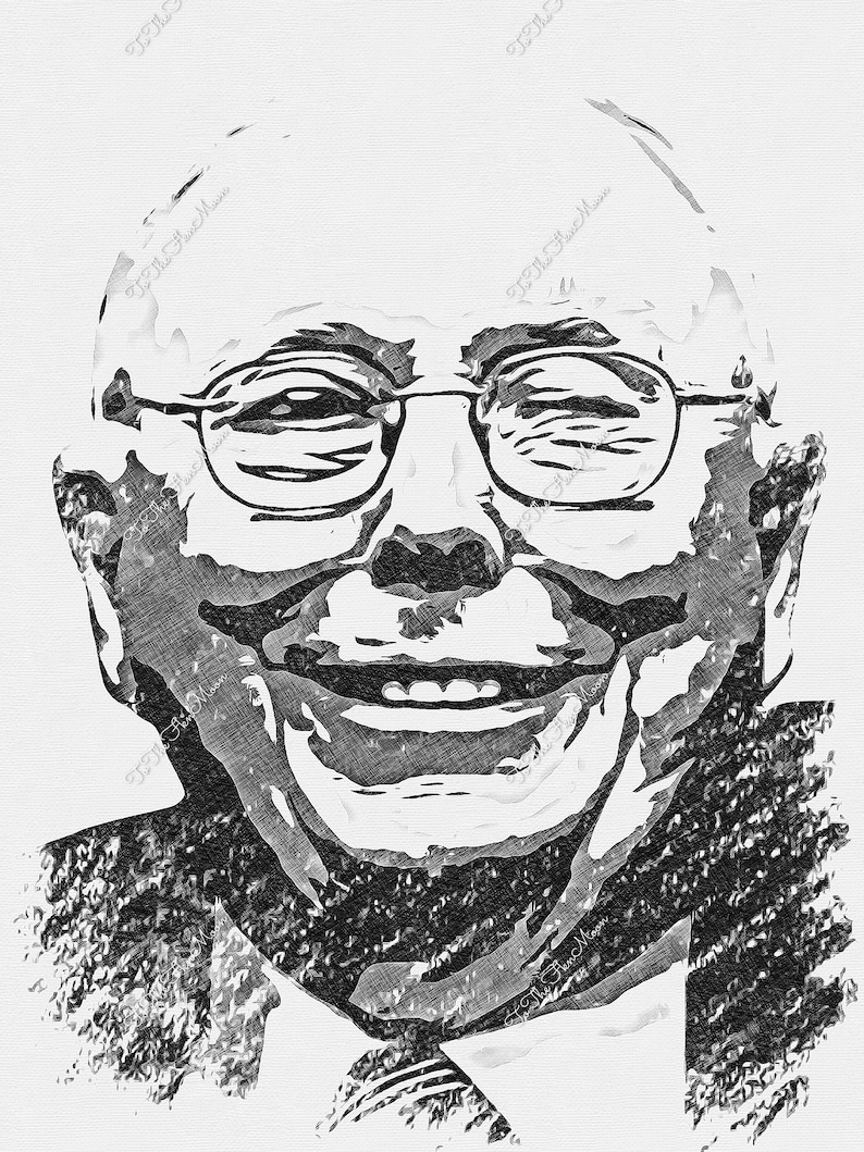Sketch of Warren Buffett, Charlie Munger, Benjamin Graham Canvas. Stock ...