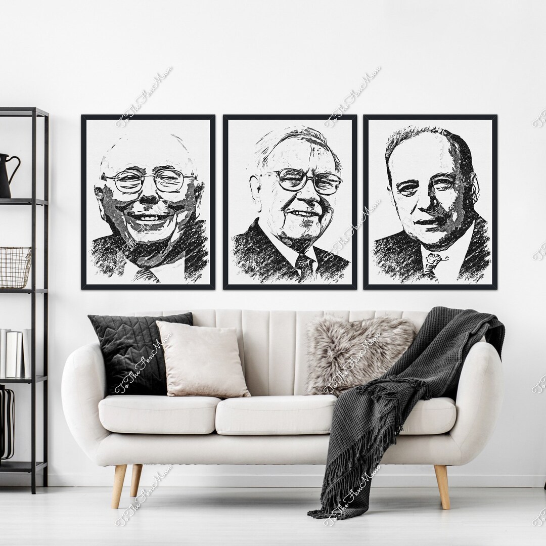 Ungerahmt Warren Buffett, Munger, Graham Leinwanddruck, Wall Street Art ...
