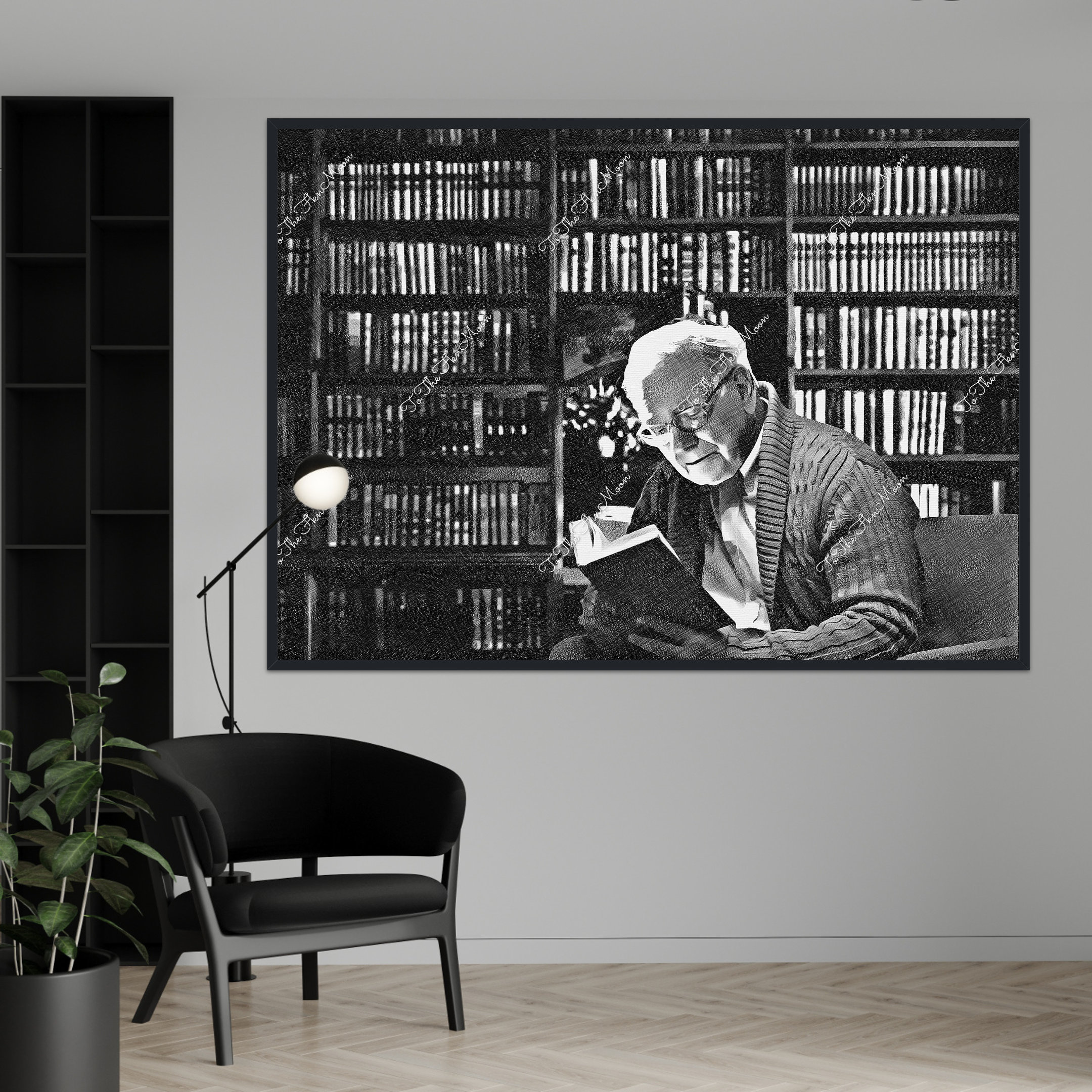 Warren Buffett Reading in His Library Canvas. Stock Market, Wall Street ...