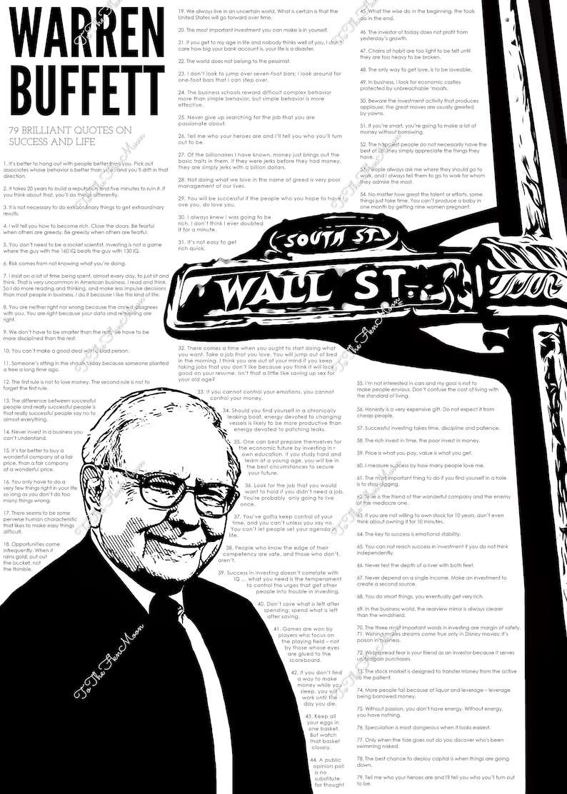 Unframed Warren Buffett & Charlie Munger Quotes Canvas Print, Investor ...