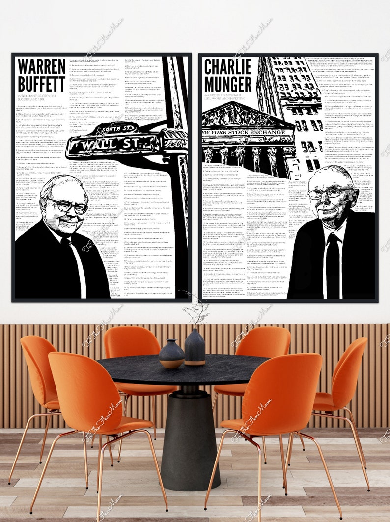 Unframed Warren Buffett & Charlie Munger Quotes Canvas Print, Investor ...