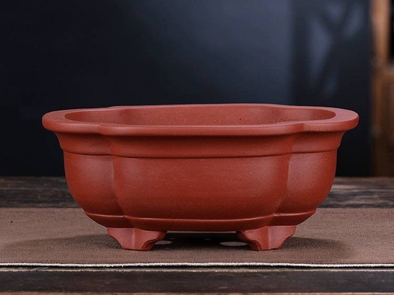 Papaya-shaped Bonsai Pot Yixing Purple Sand Flower Pot Simple Unglazed ...