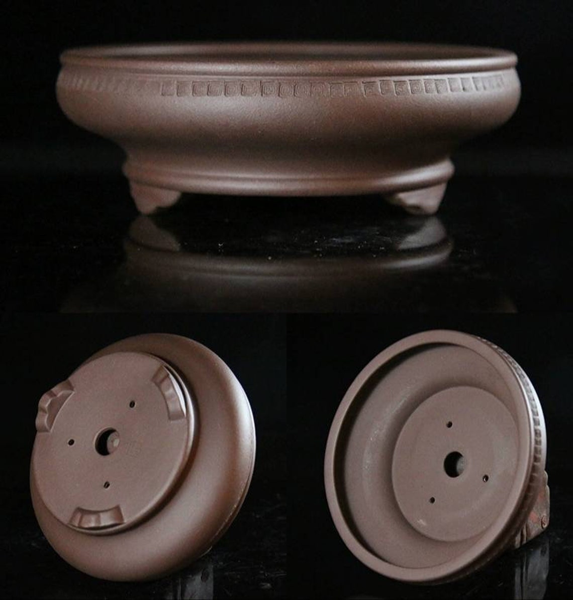Round Bonsai Pots Retro Simple Pottery Pots Yixing Zisha Pottery Pots ...