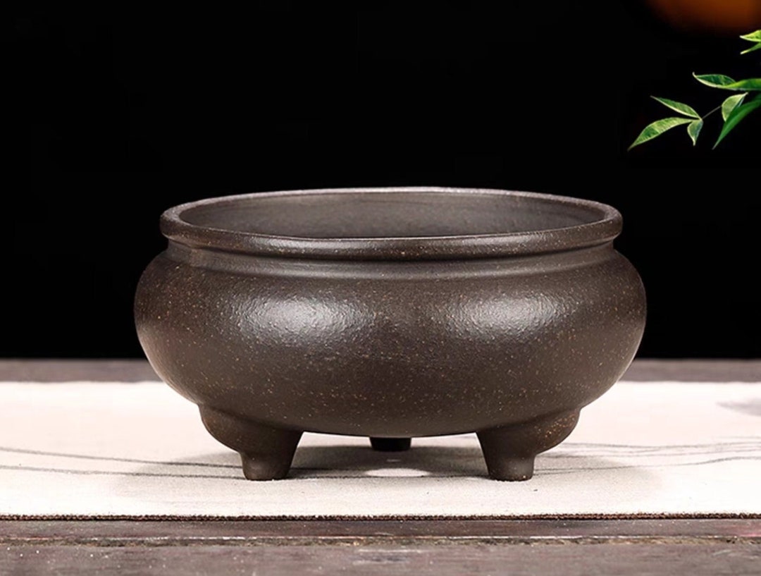 Retro Round Bonsai Pot Creative Three-legged Bonsai Pot Succulent ...