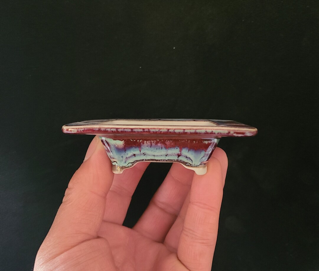 Mini Rectangular Shallow Bonsai Pot Kiln High Temperature Firing Glazed ...
