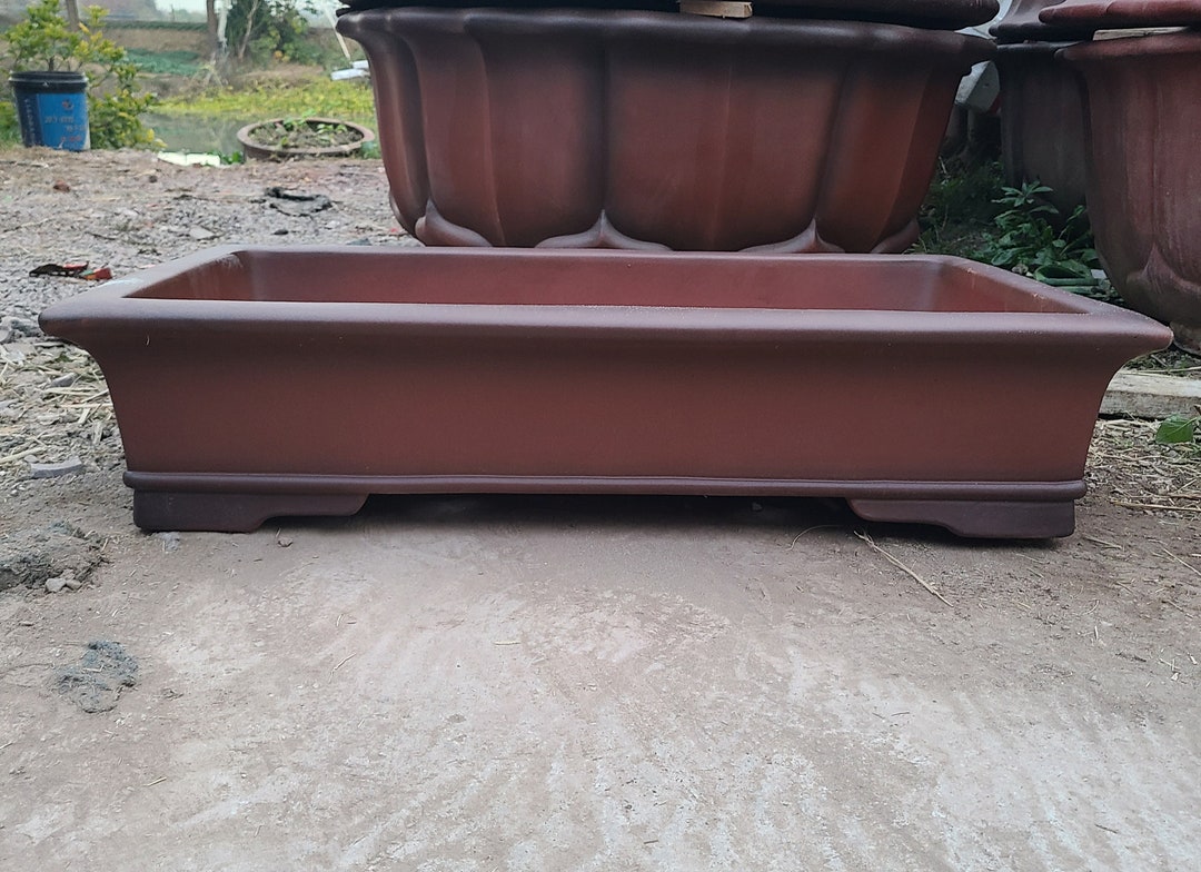 35-inch Handmade Large Rectangular Bonsai Pot China Yixing Purple Sand ...