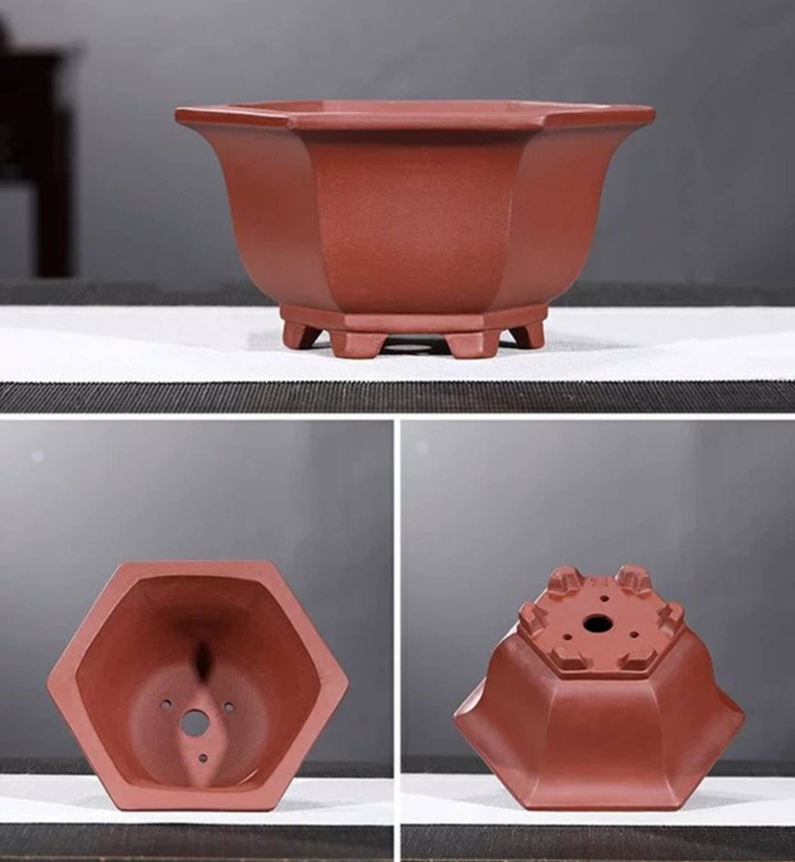 Hexagonal Bonsai Pot Yixing Purple Sand Flower Pot Simple - Etsy