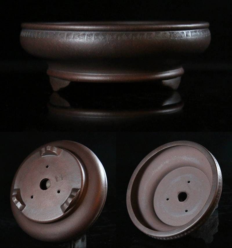 Round Bonsai Pots Retro Simple Pottery Pots Yixing Zisha Pottery Pots ...