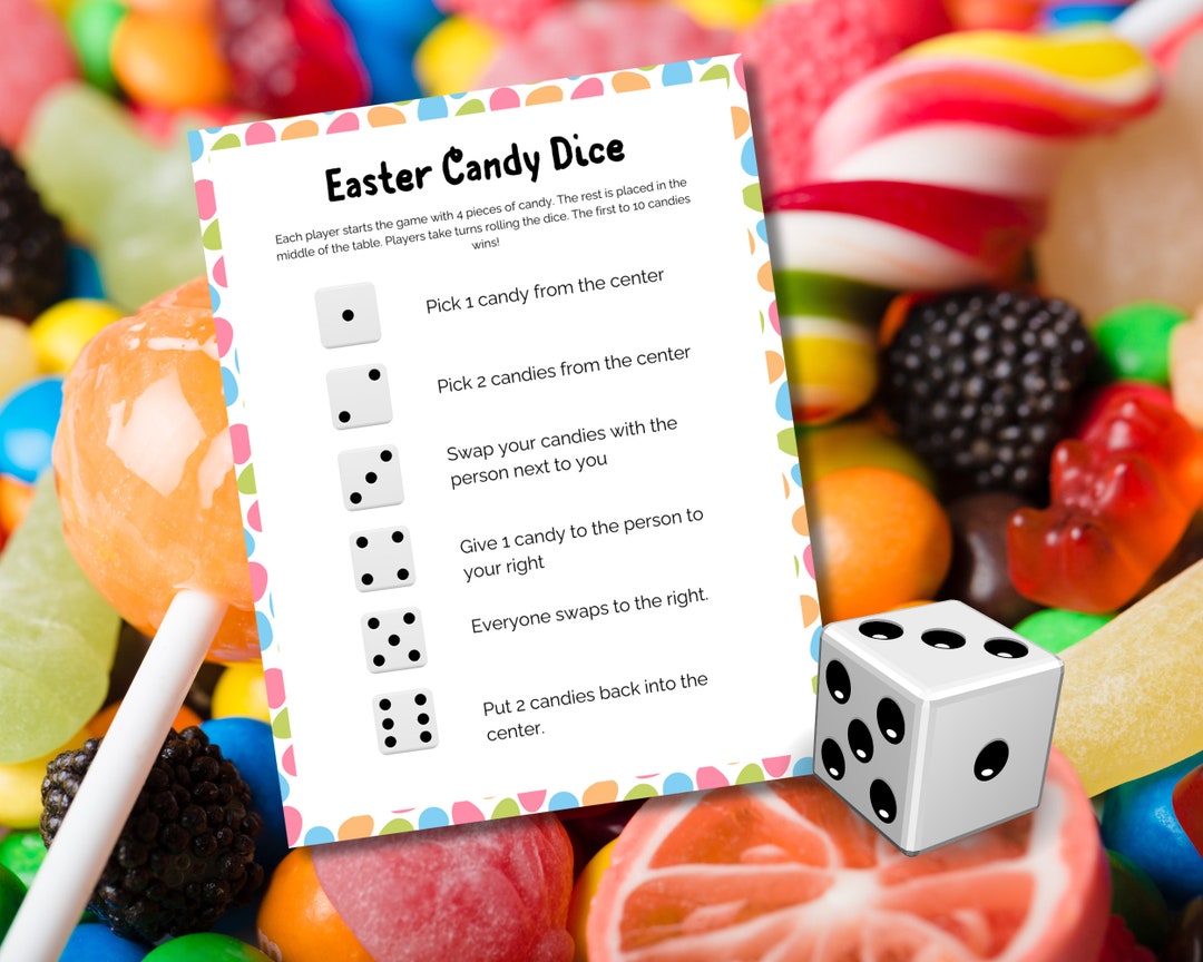 Easter Candy Dice Game Printable: Fun Family Activity With US Letter ...
