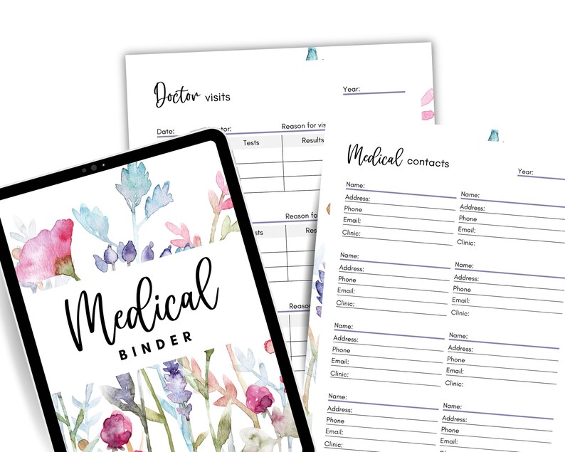 Medical Binder Printable: Doctor Visits, Medication, Blood Sugar & More ...