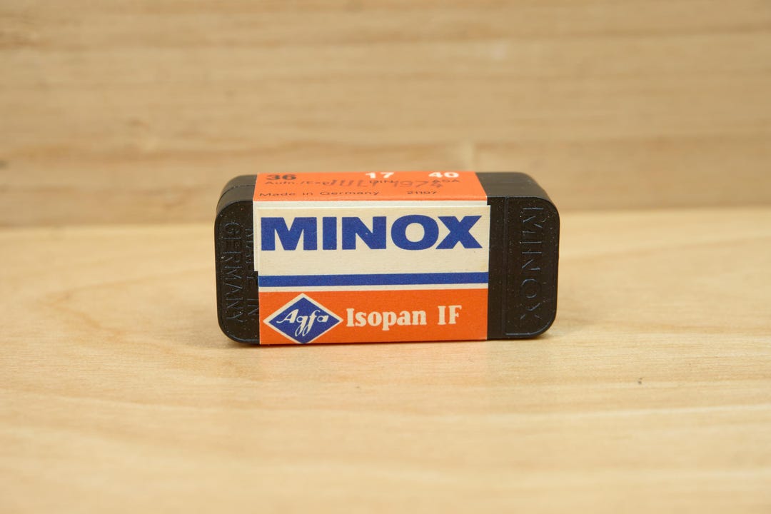Vintage Minox AGFA Isopan IF Film Canister, Made in Germany, Black and ...