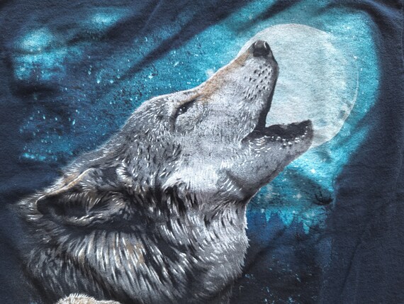 Wolf Howling At The Moon, Wolf Pack Men's Navy T shir… - Gem