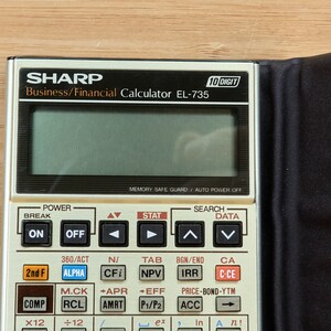 Vintage Sharp EL-735 Business Financial Calculator 10-digit, Made in ...