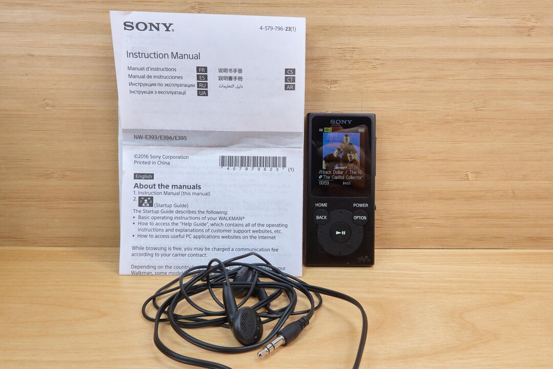 Sony NW-E394 Walkman 8GB MP3 Player, Black, With Headphones - Etsy