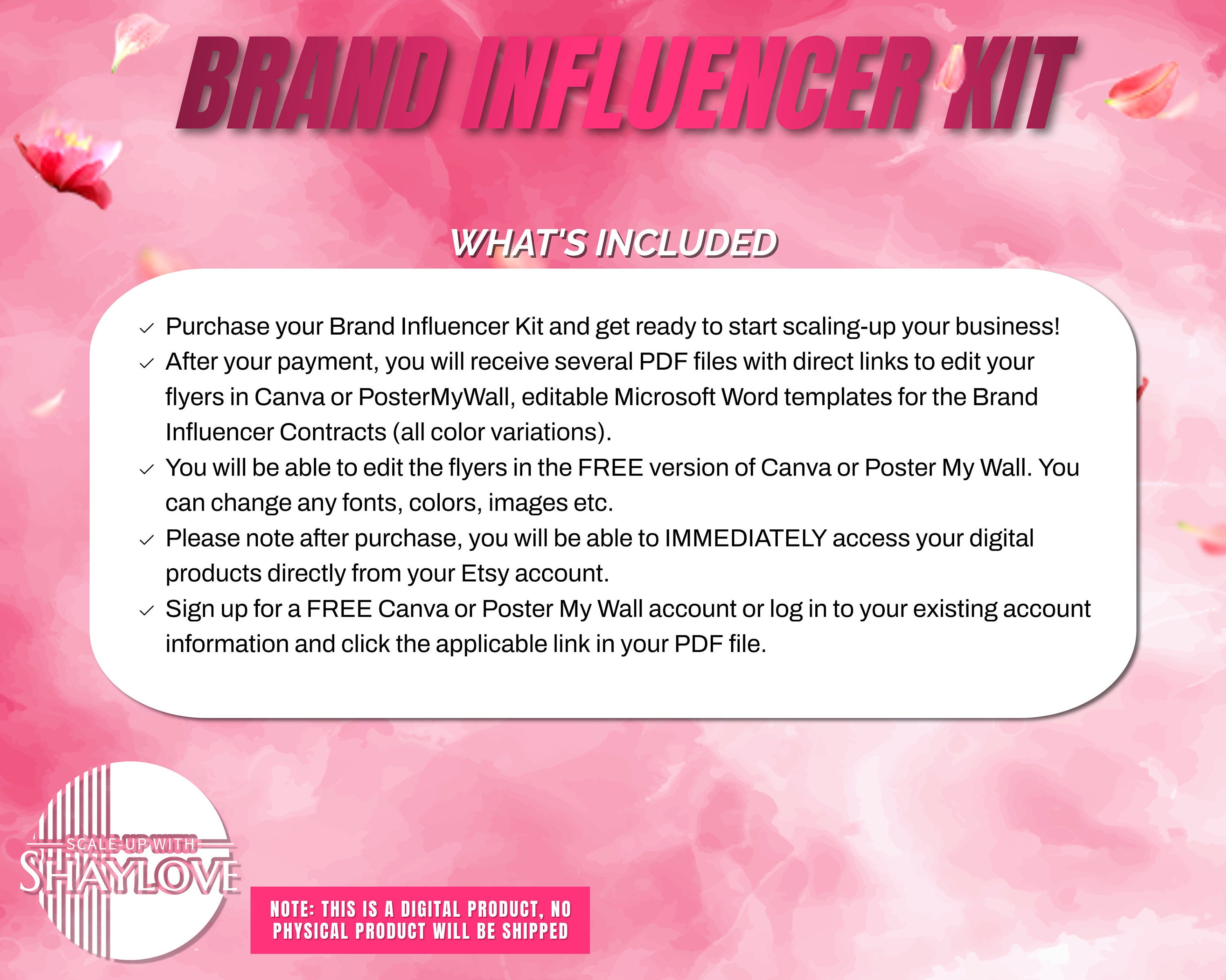 Gold Brand Ambassador Forms Brand Influencer Contract Brand - Etsy