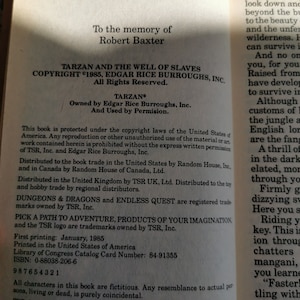 Tarzan and the Well of Slaves by Douglas Niles an Endless Quest Book 26 ...