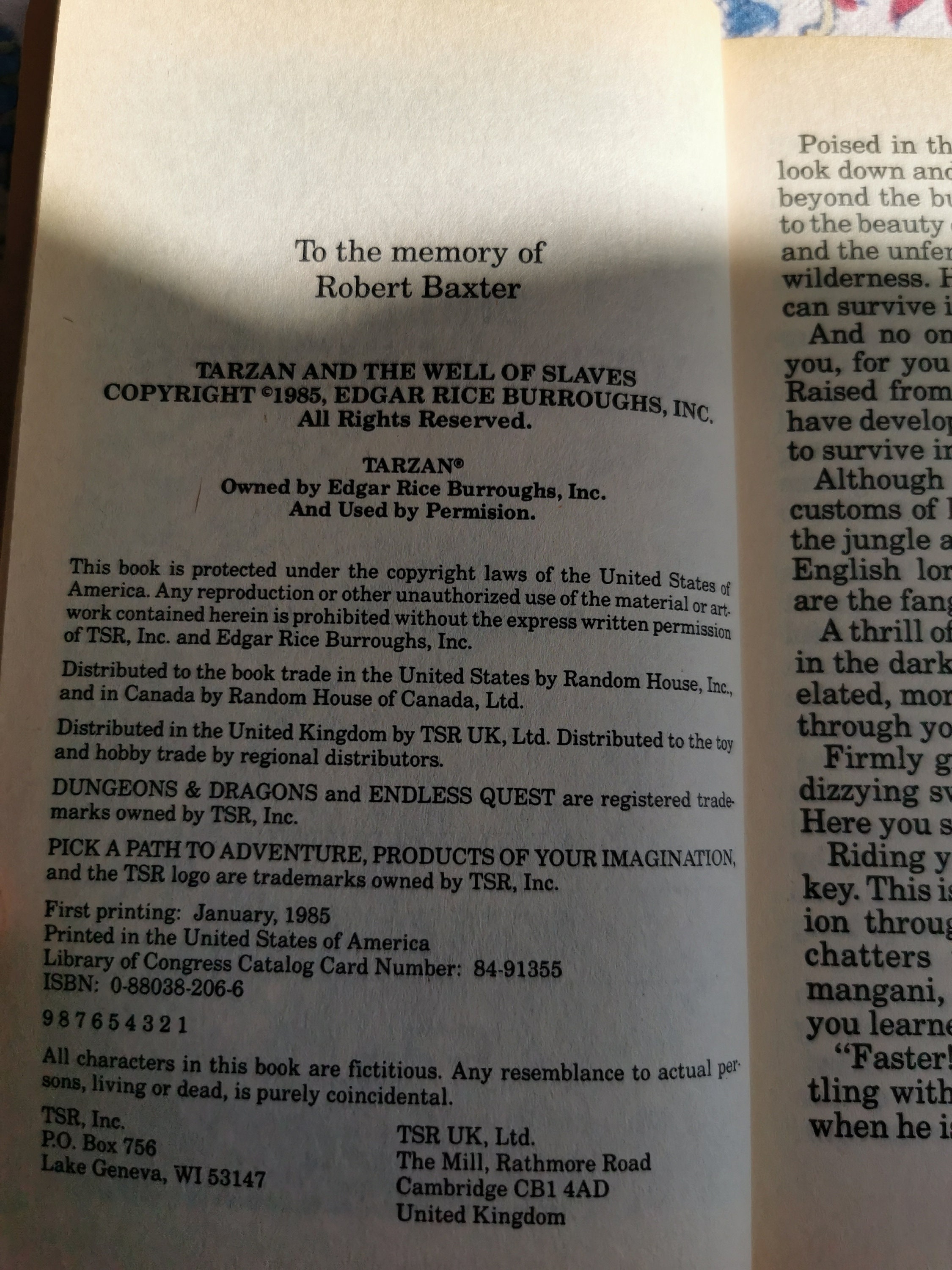 Tarzan and the Well of Slaves by Douglas Niles an Endless Quest Book 26 ...