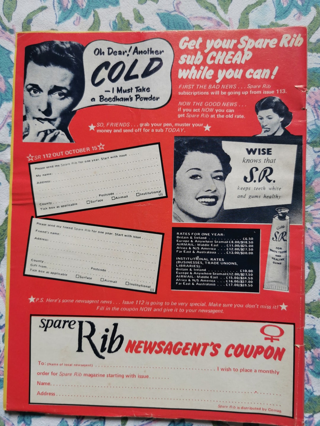 Spare Rib October 1981 Vintage Feminist Female Liberation Magazine ...