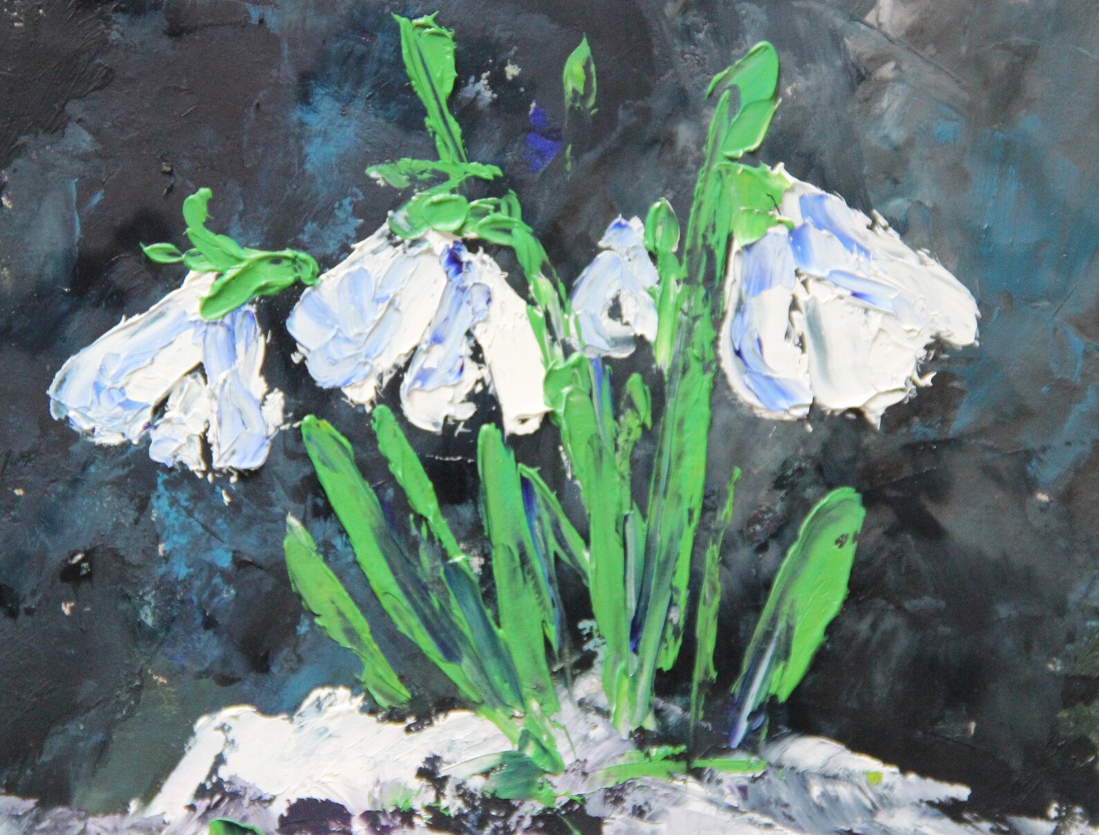 Snowdrops Painting Original Art Flower Oil Painting Snowdrop | Etsy